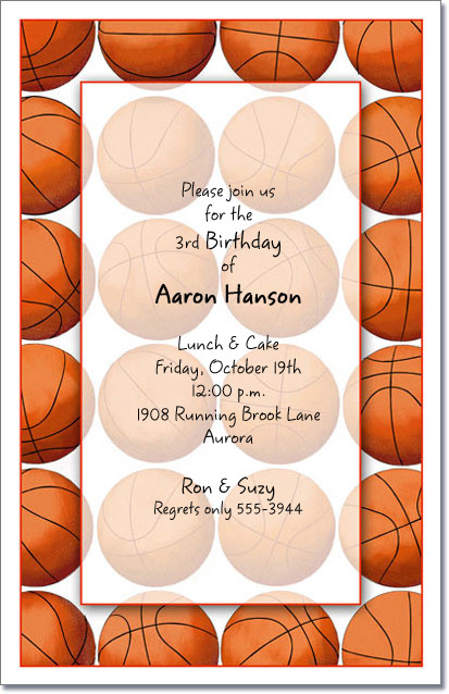 Basketball Party Invitations Basketball Invitation Sports Birthday 