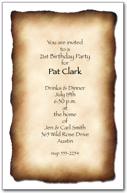 Antiqued Paper Party Invitations, Western, Poker, Birthday Party ...