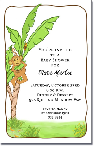 Monkey in Banana Tree Invitation