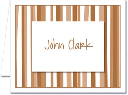 Brown Stripes Folded Note Cards, Thank You Notes