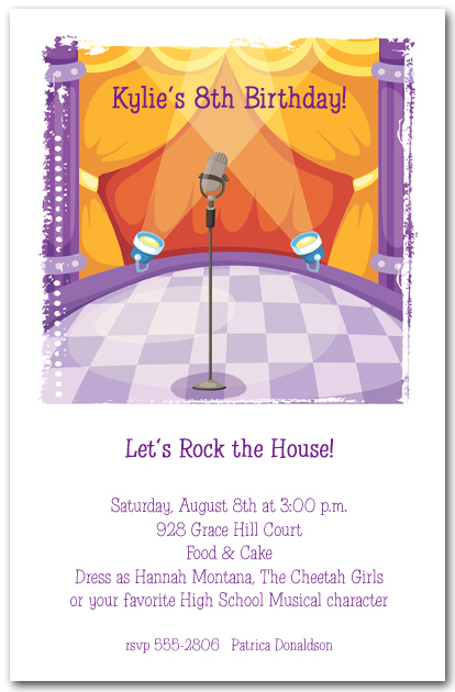 Stage and Microphone Party Invitations