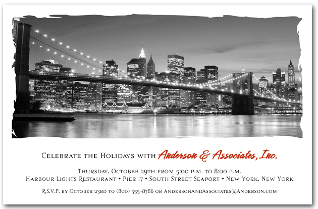 Brooklyn Bridge Holiday Invitations