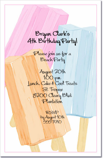Popsicles Summer Party Invitations
