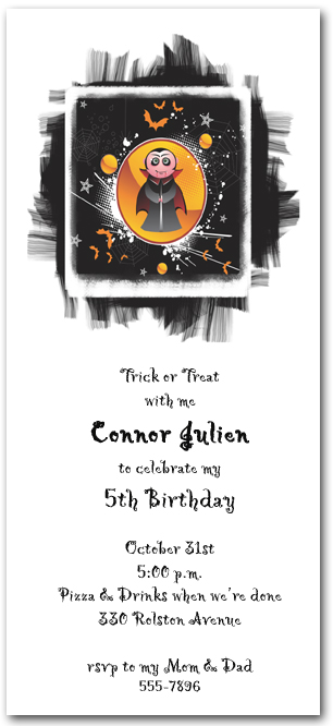 Little Vampire Halloween Invitations