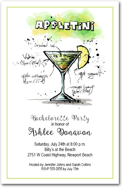 Mix Me an Appletini Cocktail Party Invitations