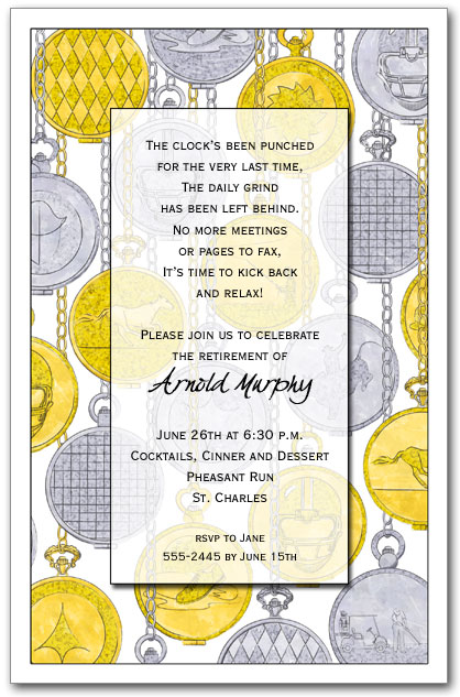Pocket Watches Retirement Party Invitations