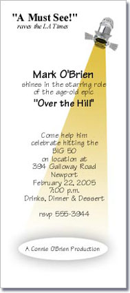 Gold Spotlight Party Invitations