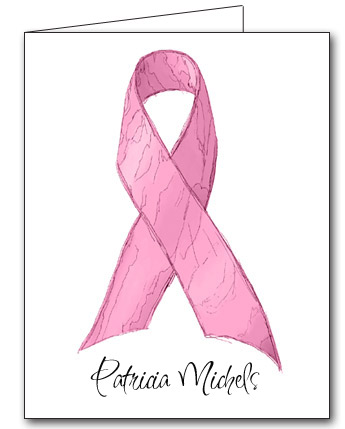 Pink Awareness Ribbon Note Cards, Personalized Thank You Notes