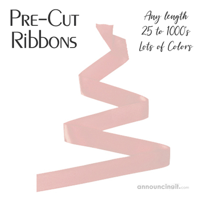 Baby Pink Ribbons 1/4" wide Pre-Cut to ANY LENGTH YOU NEED!
