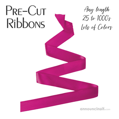 Shocking Pink Ribbons 1/4" wide Pre-Cut to ANY LENGTH!