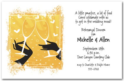 Champagne and Hearts Toast Invitations